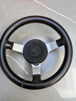 Mountney 12" Black Leather Steering Wheel with Boss (MG Midget) | eBay UK