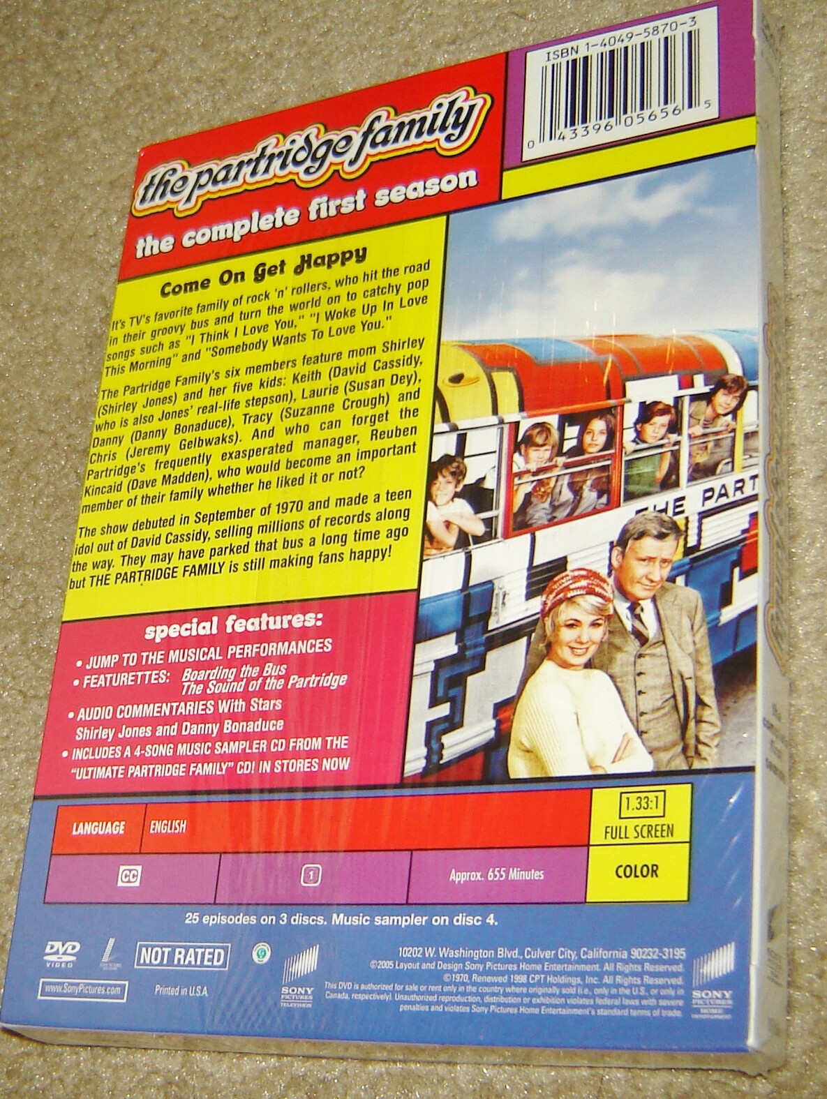 The Partridge Family -The Complete First Season (DVD, 2005,3-Disc Set ...