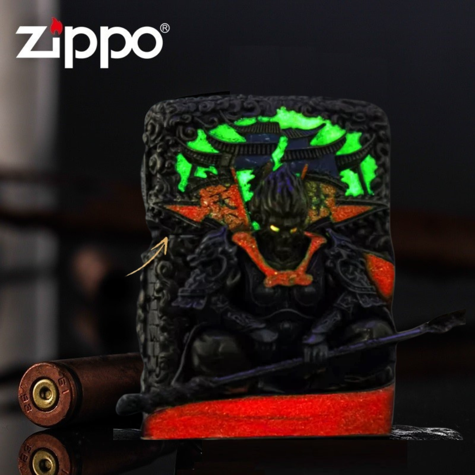 Jacket Gold Red Luminous Fighting Buddha Monkey King Wu Kong Zippo ...