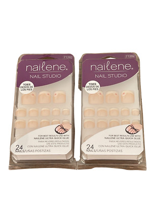 Nailene Nail Studio French Glue On Toenails # 71282 - 2 Pack | eBay