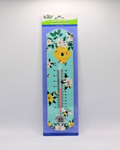 Metal Thermometer 10.5 inch Garden Collection Honey Bees and Hive ...
