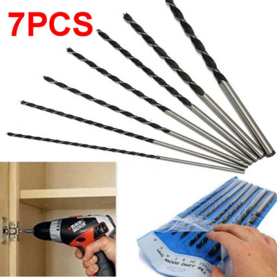7Pcs Extra Long Wood Drill Bit Set 12" 300mm Woodworking Tool 4 5 6 7 8 ...