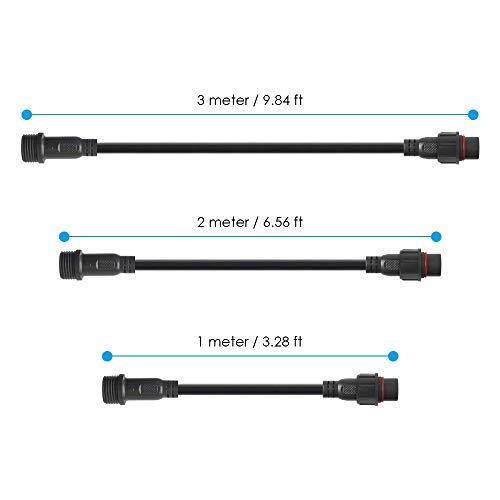 5PCS 6.56ft 2meter 3 Pin 18AWG IP65 Extension Cable Wire with Male and ...
