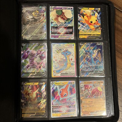 Pokemon Card Binder Collection Lot Lapras Pikachu, Vmax Ex Full Art ...