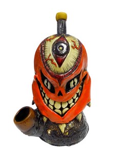 Red Eyed Demon Handmade Tobacco Smoking Hand Pipe Creepy Smile Evil ...
