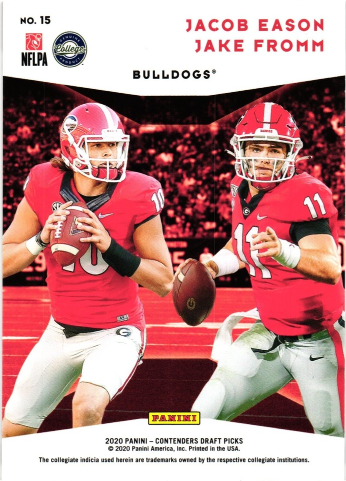 2020 Contenders Draft Collegiate Connections #15 Jacob Eason Jake Fromm ...