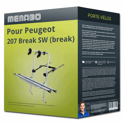 Porte-vélo Menabo Logic 2 pour Peugeot 207 Break SW (break) type WK 2 ...