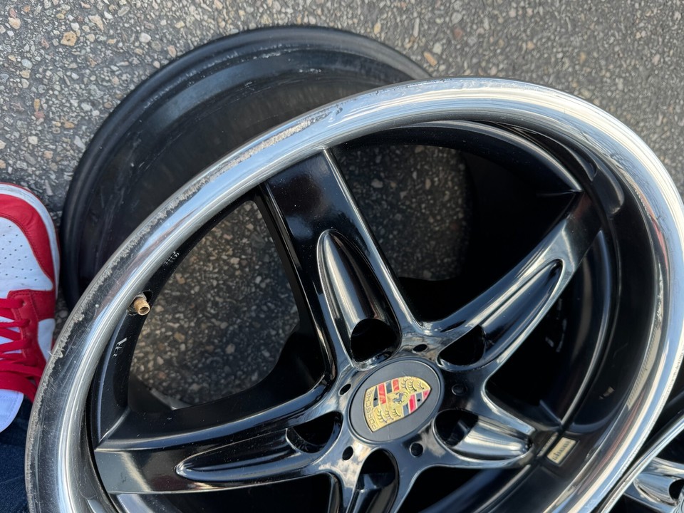 18" PORSCHE MODA 911 993 964 CUP BLACK FACTORY STOCK 5X130 WHEELS RIMS ...