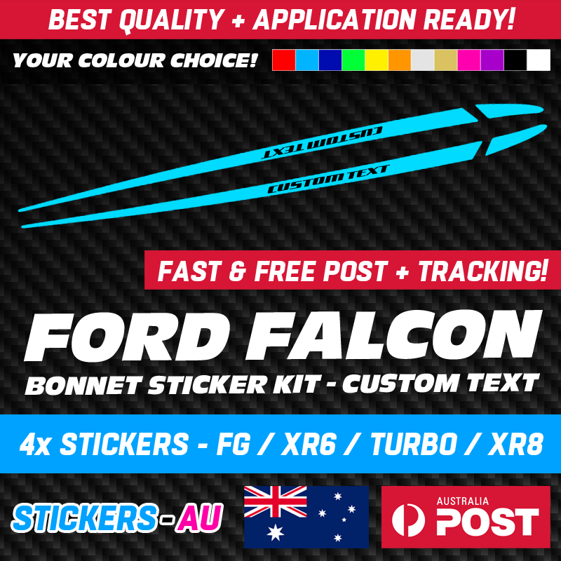 FORD FALCON BONNET STICKER STRIPE KIT - FG GS XT XR6 XR8 TURBO FPV | eBay
