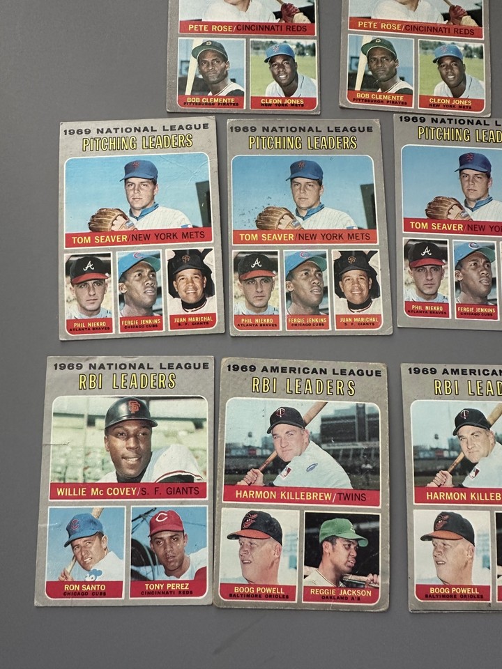 1970 Topps Baseball League Leaders Lot (13) Cards Aaron Rose Clemente ...
