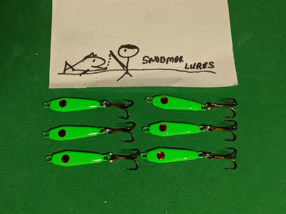 6 -1/4 OZ FISHING JIGGING CASTING LEAD SLAB SPOONS ICE FISHING Green | eBay