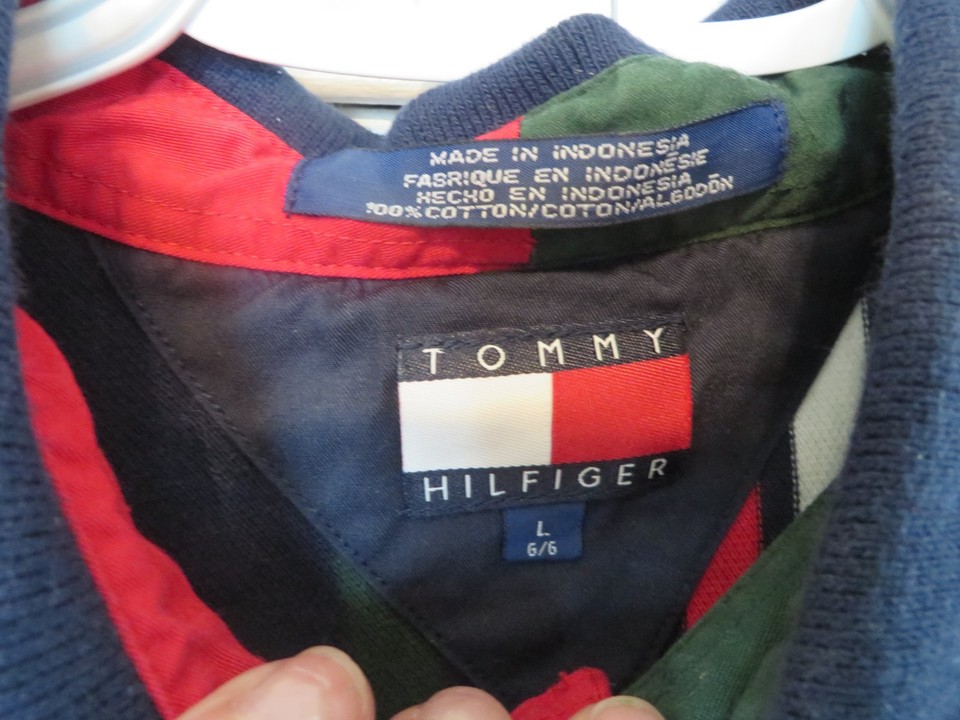 VTG 90's Tommy Hilfeger Short Sleeve Polo Shirt Men's Large Logo Crest ...