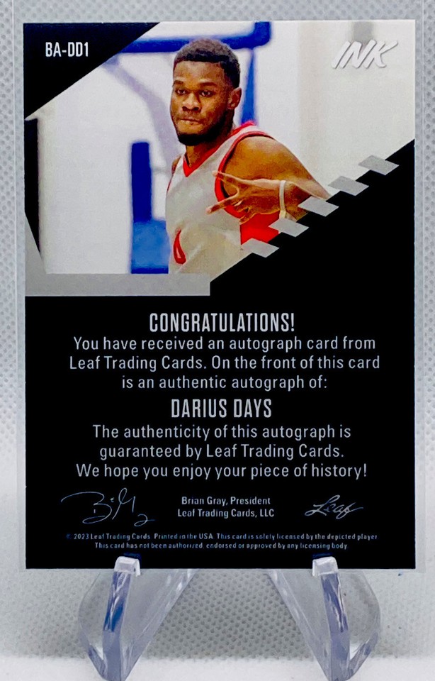 2023-24 Leaf Ink Darius Days Auto #BA-DD1 - Houston Rockets | eBay