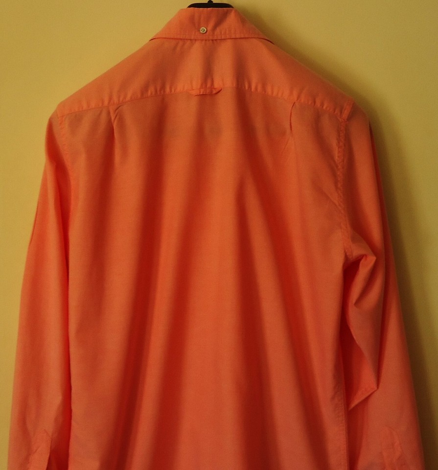 GANT size S Slim Washed Pinpoint Oxford Men's Casual Shirts Orange ...