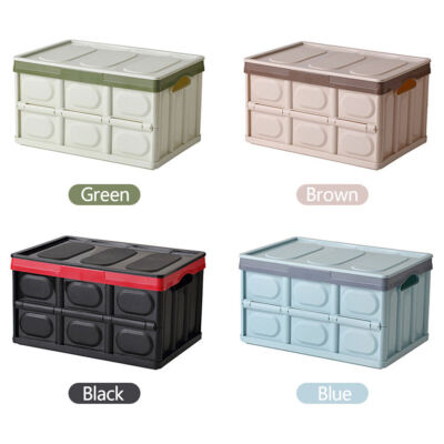 Instant Foldable Portable Crates Car Storage Container Box with Lid ...