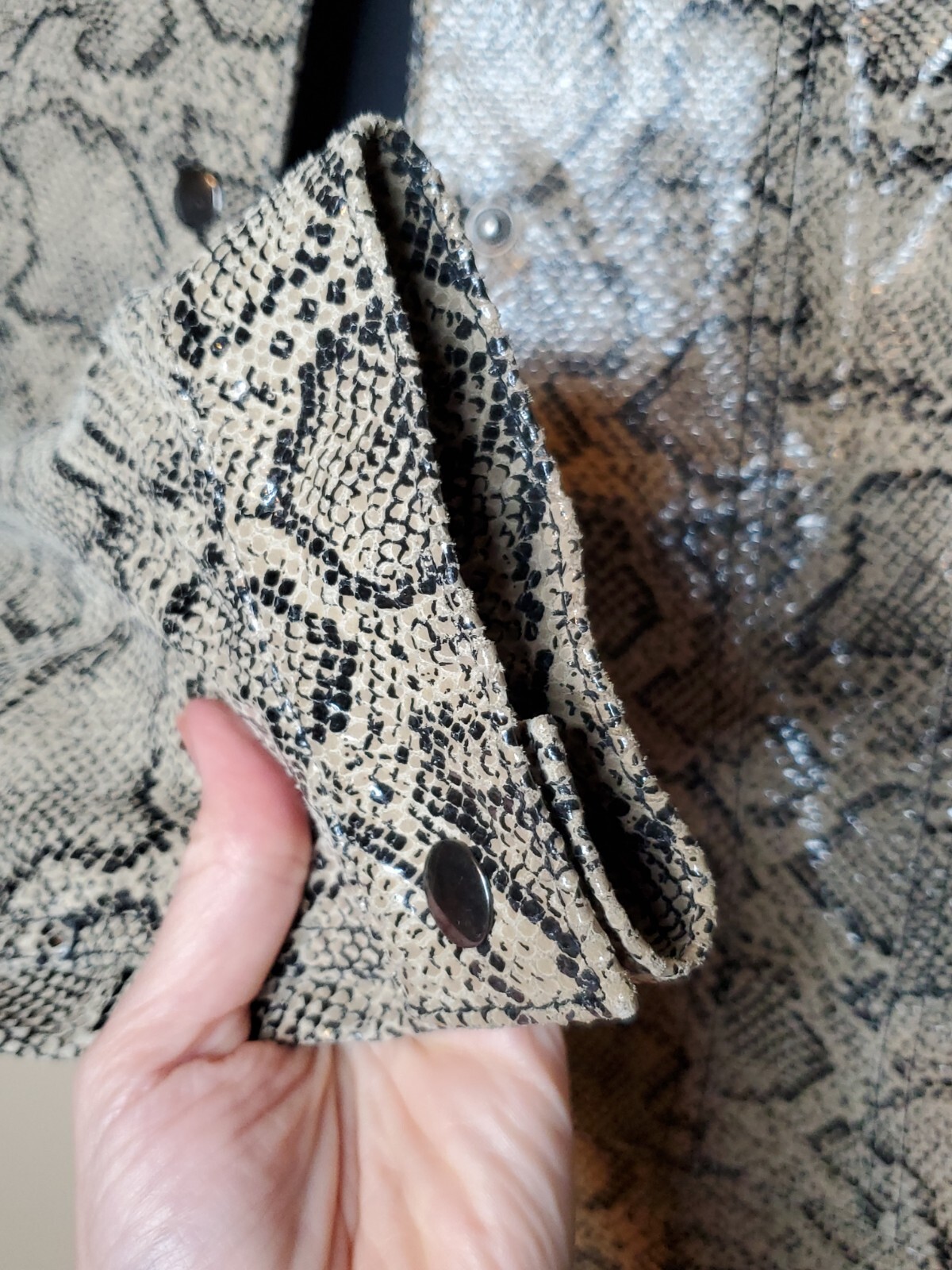 Bebe Womens Leather Snake Jacket Patent Leather Truck… - Gem