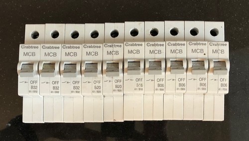 CRABTREE STARBREAKER BS 60898 TYPE 61/B 6A - 32A MCB CIRCUIT BREAKER ...
