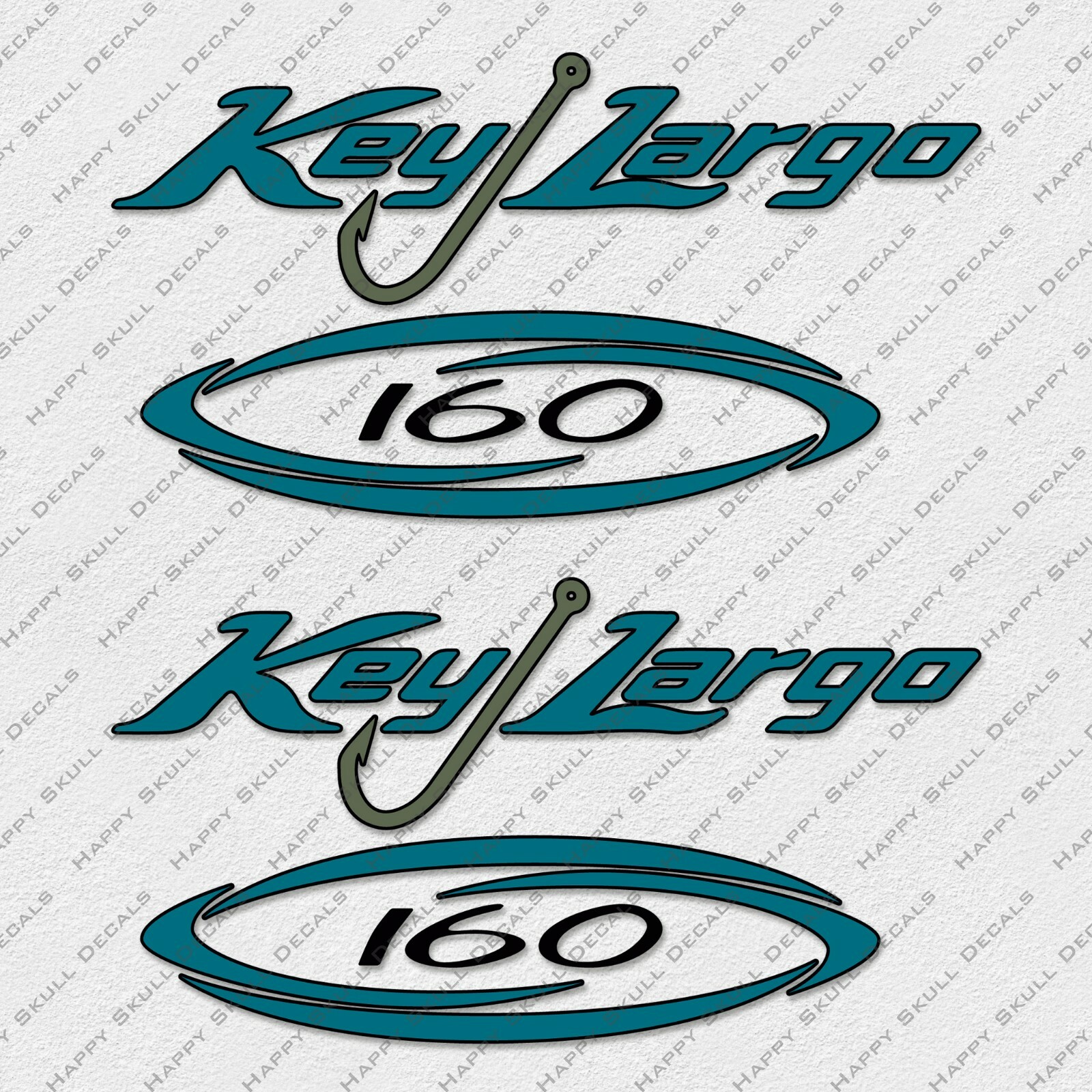 KEY LARGO 160 BAY BOAT DECALS STICKERS Set of 2 11" LONG | eBay