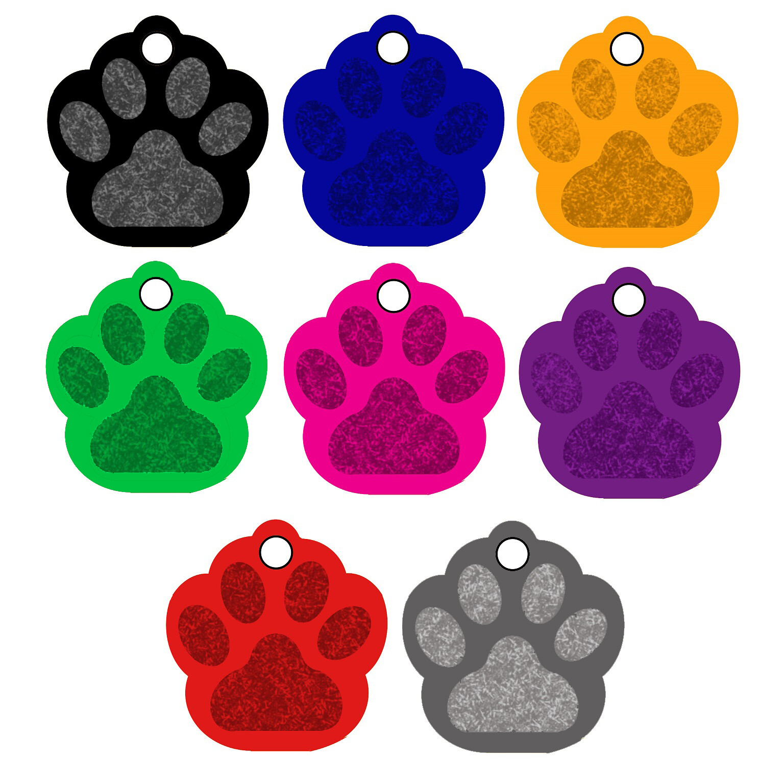 Paw Shape Pet ID Tags, Dog Tags, Pet Tags, 8 Colors, (PREMIUM ALUMINUM ...