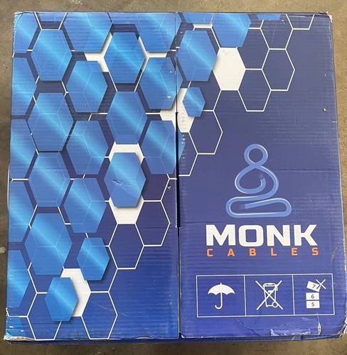 Monk Cables 1000ft Cat6 Plenum CMP Rated Jacket 550MHZ 23 AWG UTP Blue ...