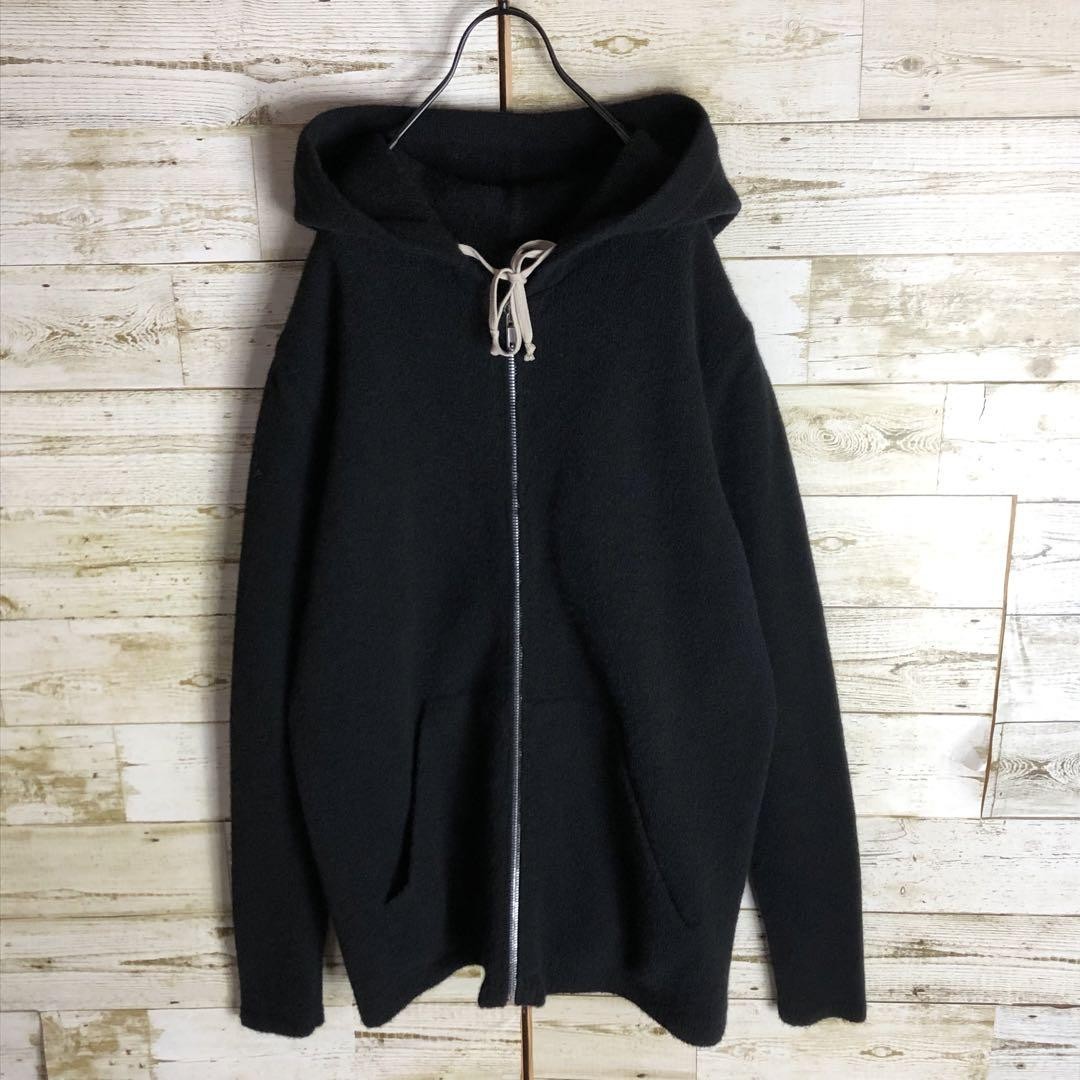 Rick Owens Full Zip Hoodie Rare Yak Wool Material Bla… - Gem