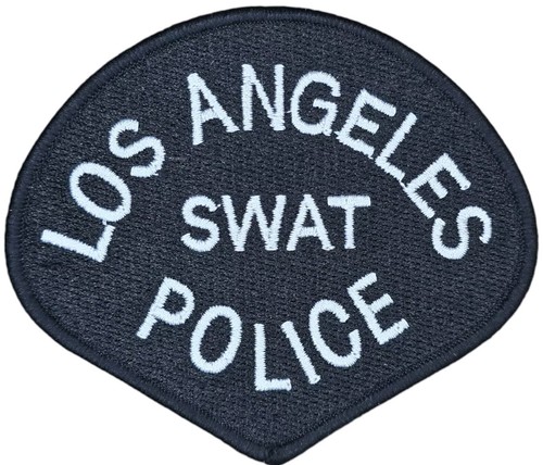 LOS ANGELES SWAT POLICE LA TAG UNIFORM BLACK TACTICAL COP LAW IRON ON ...