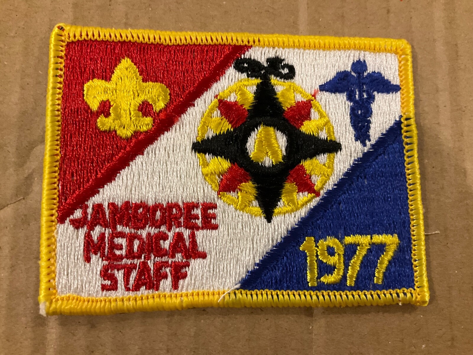 1977 National Scout Jamboree Medical Staff Blue Symbol Thick Letter ...