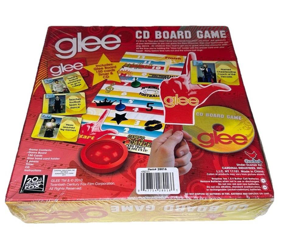 Glee CD Board Game Cardinal Games Trivia, Free Your Glee, 2010 Factory ...