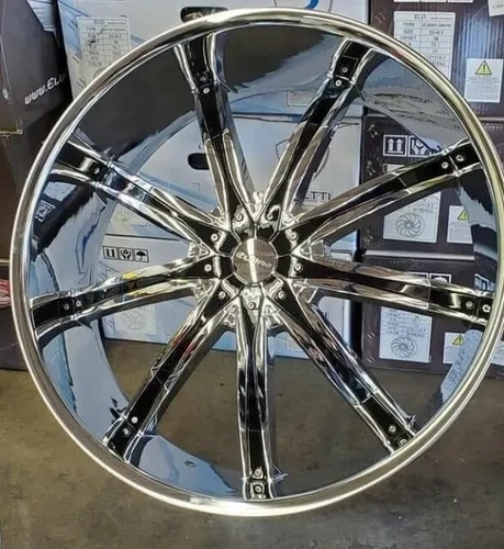 26" Inch Chrome w/Black Inserts Borghini B9 6x135 6x139.7 Wheels Rims ...