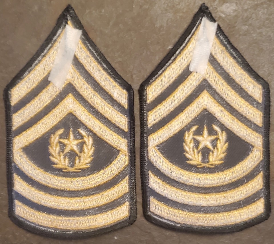 Pair (2) US Army Command Sergeant Major CSM Rank Insignia Patch Dress ...