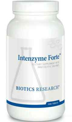 BIOTICS RESEARCH - Intenzyme Forte Large Bottle 500 Tablets - exp 02/ ...