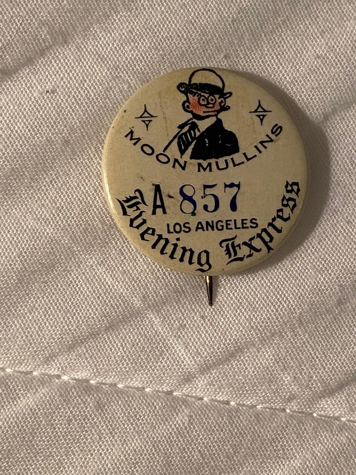 GREAT FIND! Moon Mullins Los Angeles Evening Express Pinback; Contest ...