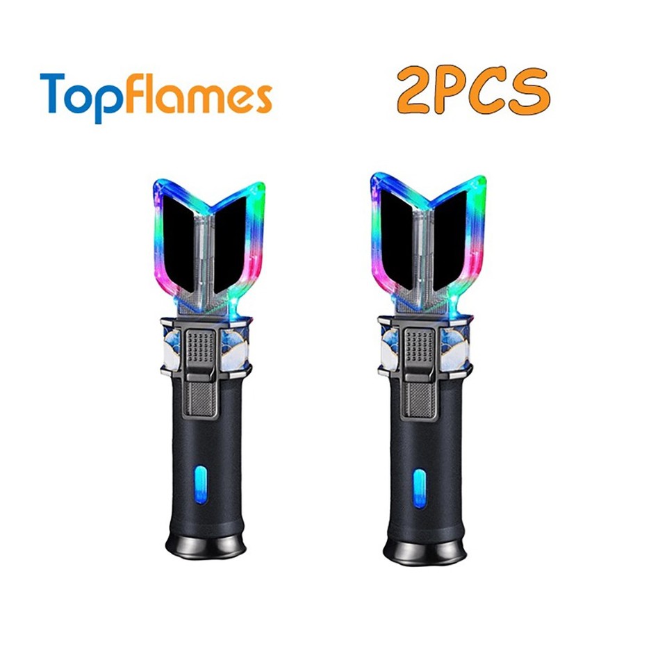 2PCS EDC Lighter Butane Jet Flame Refillable Windproof for Daily ...