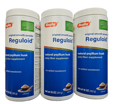 Rugby REGULOID Laxative Powder SUGAR FREE Reg Flavor 10oz ( 3 pack ...