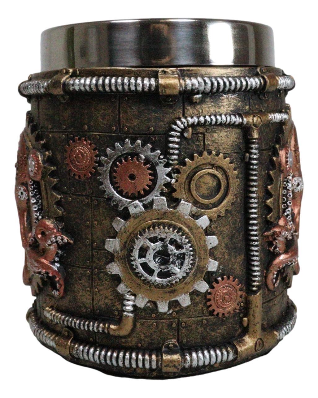 Ebros Steampunk Kraken Octopus Cyborg Drinking Mug Cup 6"W 14 Ounce ...