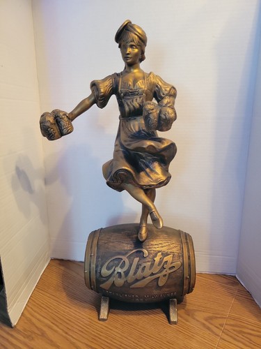 Blatz Beer Valerie Girl on barrel back bar Statue figure man cave game ...