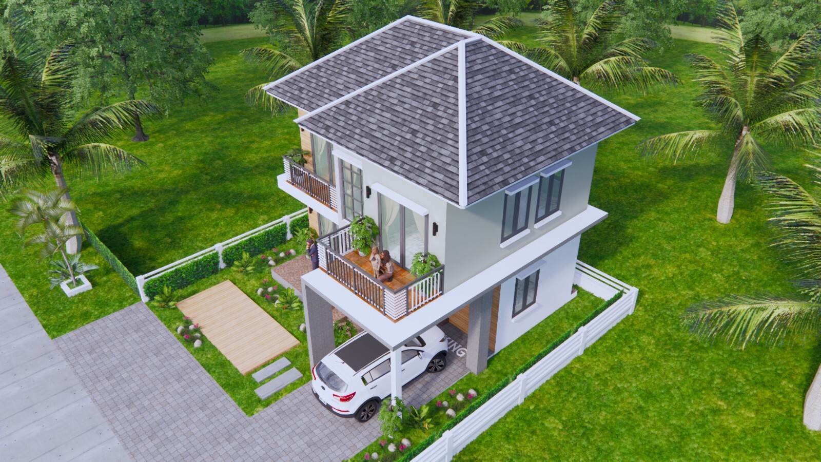 26x26 Feet Small House Plan 8x8 Meter 3 Bed 3 Bath Hip Roof (PDF &A4 ...
