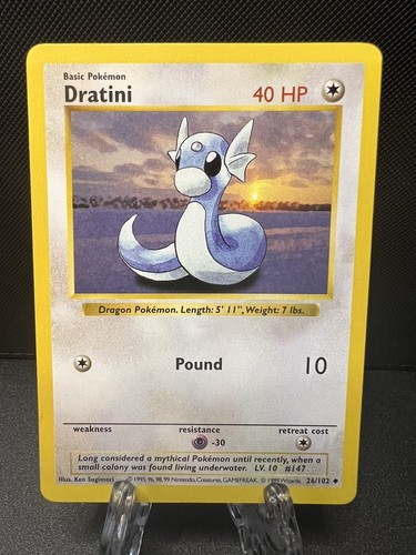 Pokémon TCG Dratini Base Set 26/102 Regular Shadowless Uncommon WOTC LP ...