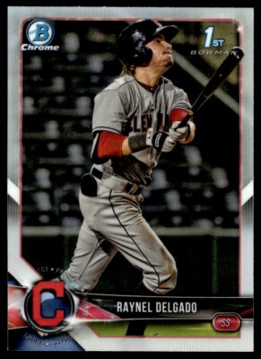 2018 Bowman Draft Chrome Refractor Raynel Delgado G27 Cleveland Indians ...