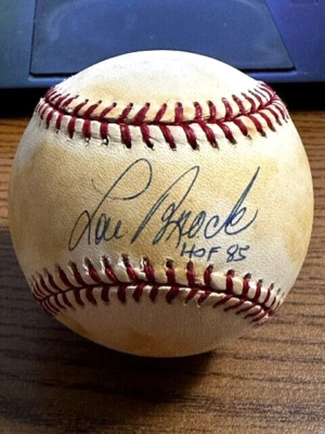 LOU BROCK 8 SIGNED AUTOGRAPHED ONL BASEBALL! Cardinals! "HOF 85"! | eBay