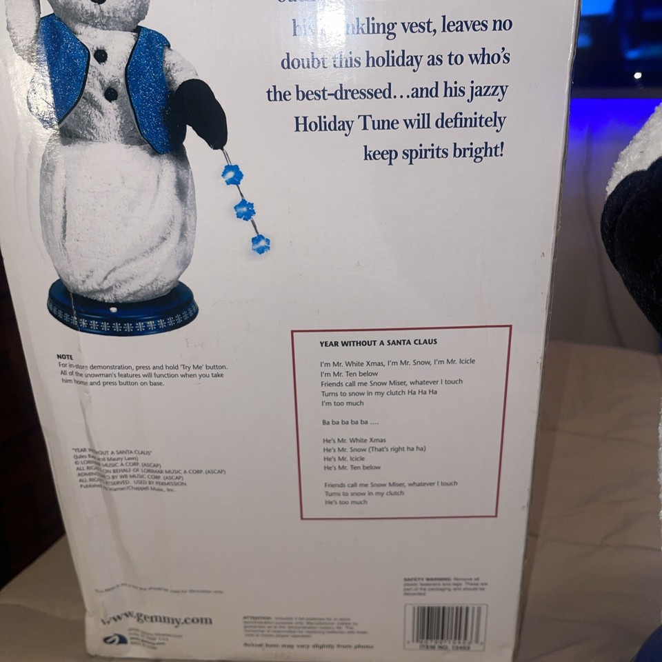 (Gemmy Spinning Snow Miser Snowflake Singing Snowman Christmas W/box ...