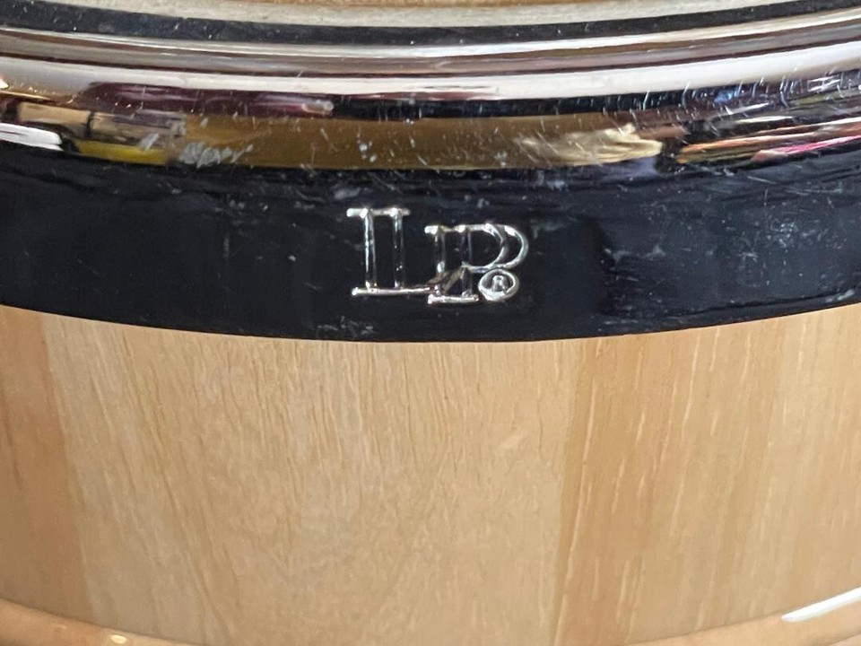 LP Latin Percussion Aspire Signature Bongo Drums Natural Wood Chrome ...