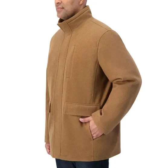 Nautica Men's Wool Blend Heavyweight Full-Zip Stand-Up Collar Jacket ...