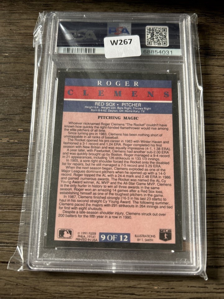 1991 Fleer Pro‑Visions Roger Clemens #9 in PSA 8 (NM‑MT) | eBay
