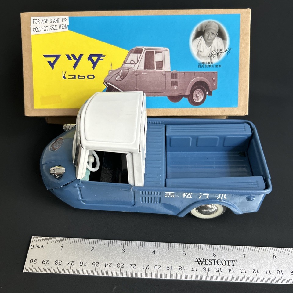 Mazda K360, 1/16 Tin Car, 'Hey Song Soda' Blue, Taiwan 1980's w ...