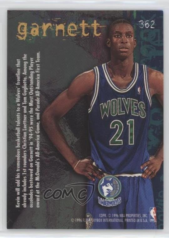1995-96 Fleer European Rookie Kevin Garnett #362 Rookie RC HOF | eBay
