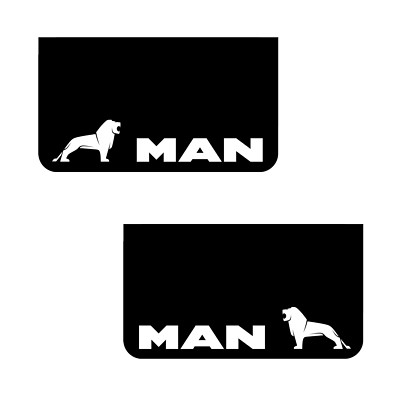 MAN Lorry HGV Truck Mudflaps 36x64cm Smooth Black PVC Mud Flaps with ...