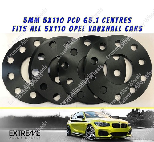 Alloy Wheel Spacers 5mm Fits Opel Adam Astra G H Corsa Zafira Black ...