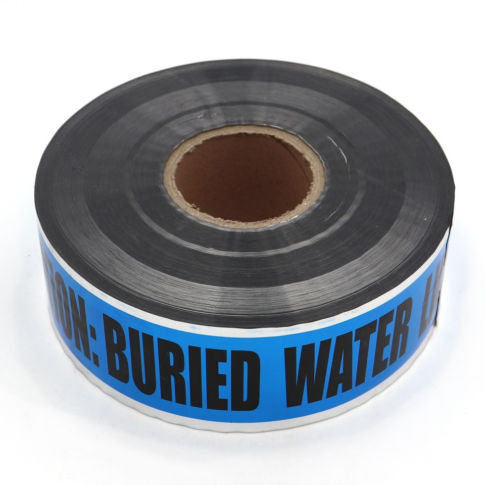 3" x 1000' DT3BW Standard Detectable Aluminum Foil Tape, Buried Water ...