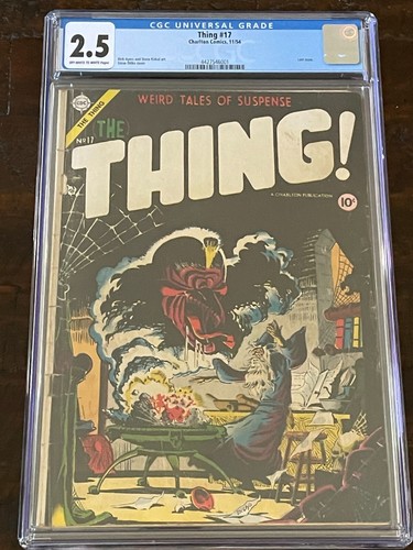 RARE 1954 CHARLTON COMICS THE THING #17 GRADED CGC 2.5 STEVE DITKO LAST ...